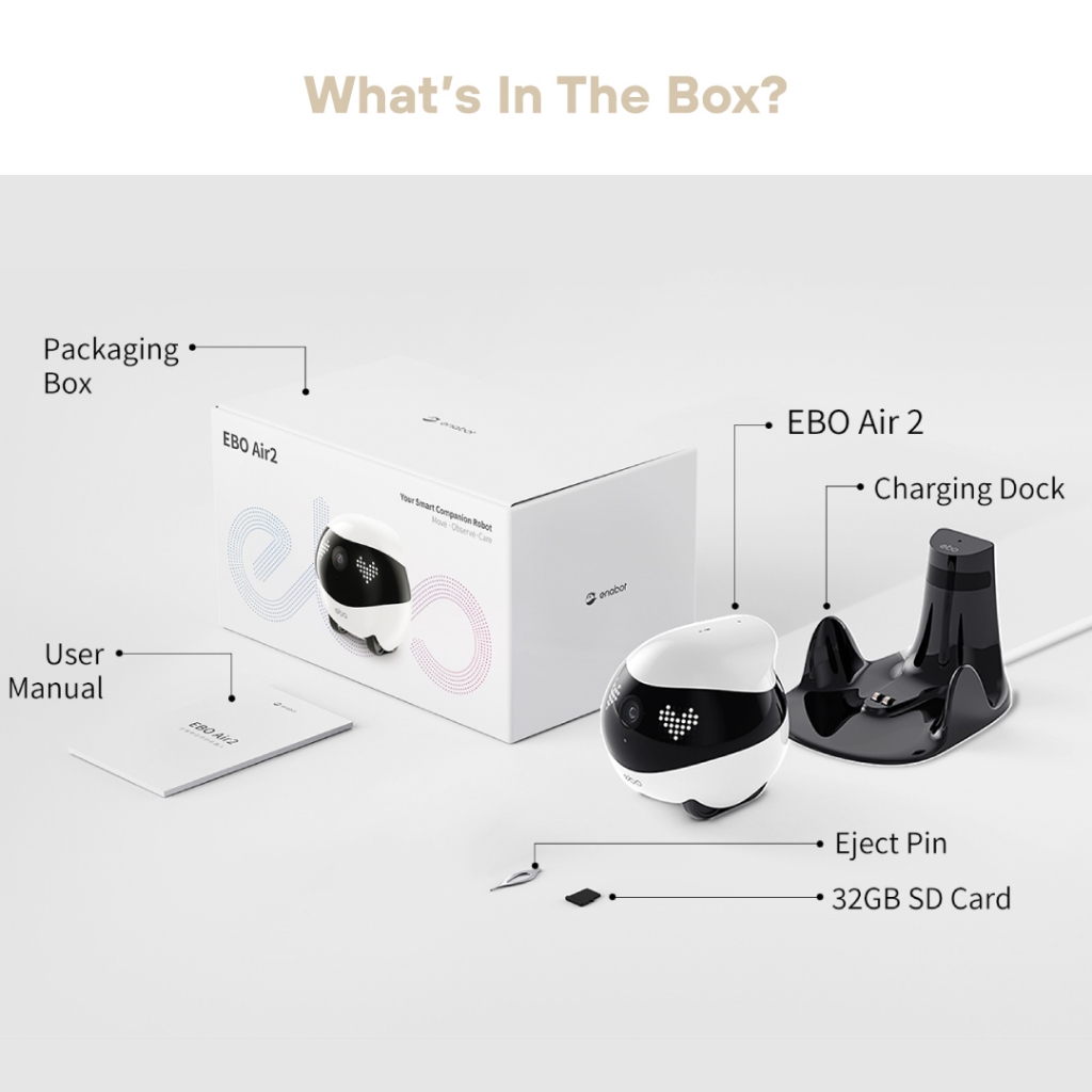 Enabot EBO AIR2 Intelligent Robot Wireless Camera Robot Remote ...