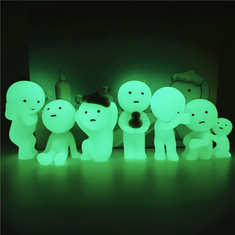 6Pcs/Set Cartoon Anime Luminous Elves Toilet Corner Creature Night ...