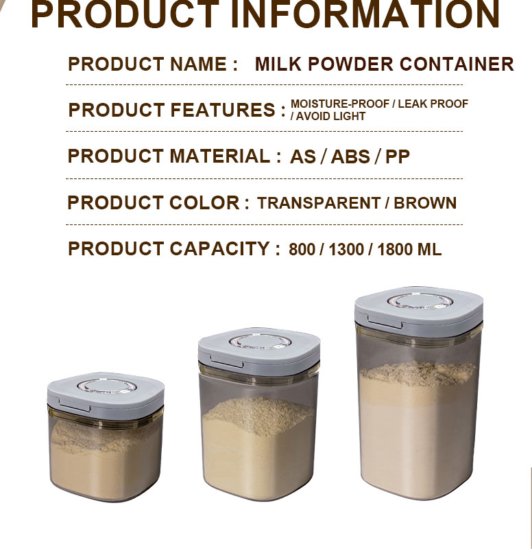 【3 Sizes】800ml/1300ml/1800ml BPA Free Baby Formula Container - Airtight ...