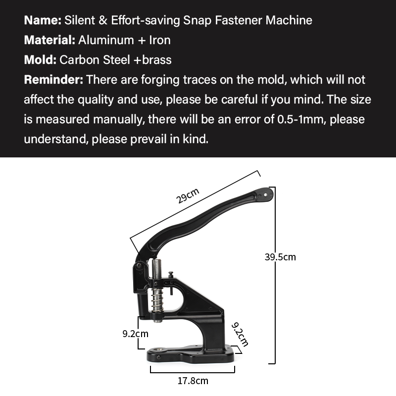 WUTA Hand Pressing Buttons Installation Machine Mold Double Cap Rivets ...