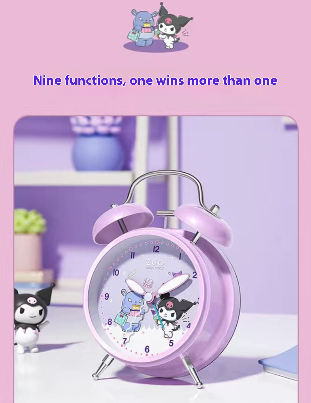 ZW [Genuine] ZGO x Sanrio School Season Children's Powerful Alarm Clock ...