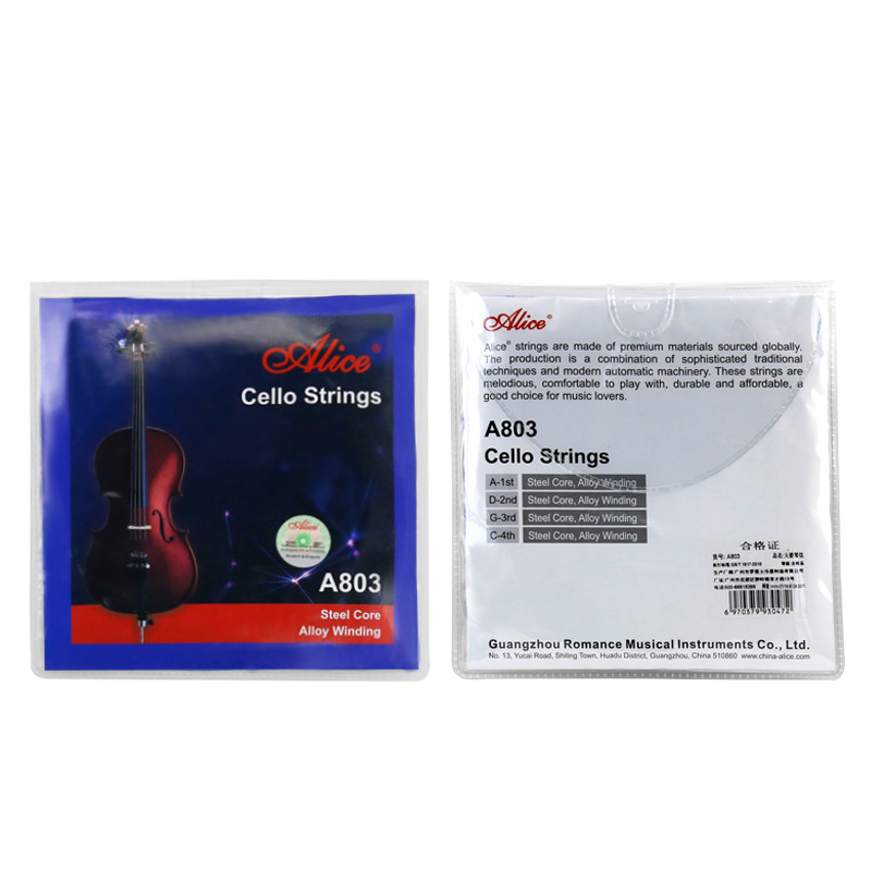 Alice A803 cello strings 4 pieces/set of strings core alloy wound strings Cello String Full Set ...