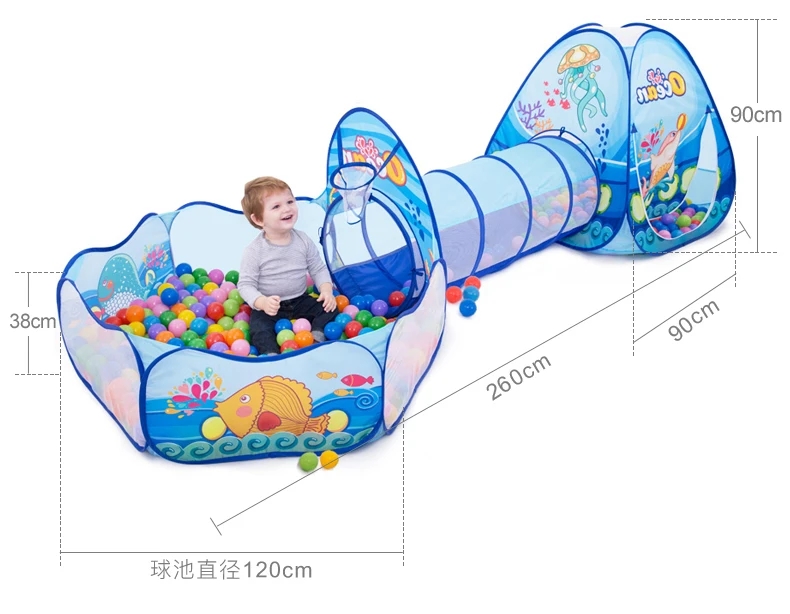 3 In 1 Children Ball Pool Baby Ballon Playpen Portable Kids Tent Ball ...
