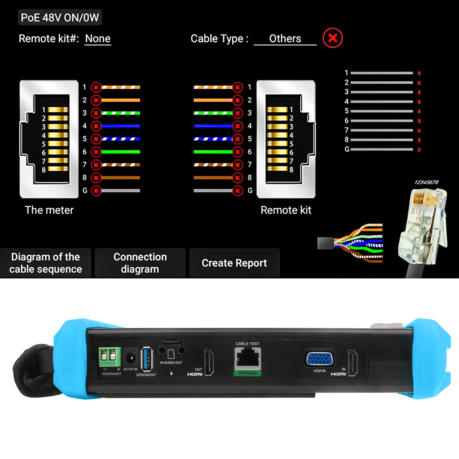 NOYAFA IP Camera Tester 7inch IPS Touch Screen H.265 4K with WiFi Fast ...