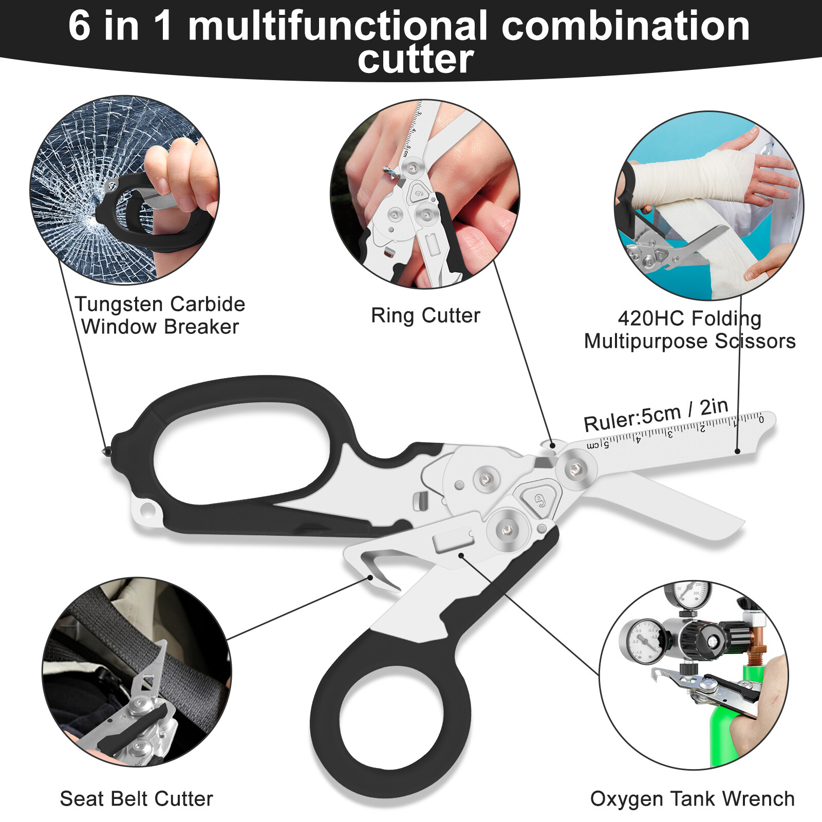 Raptor Shears Emergency Trauma Shears Medical Scissors Multitool EMT ...