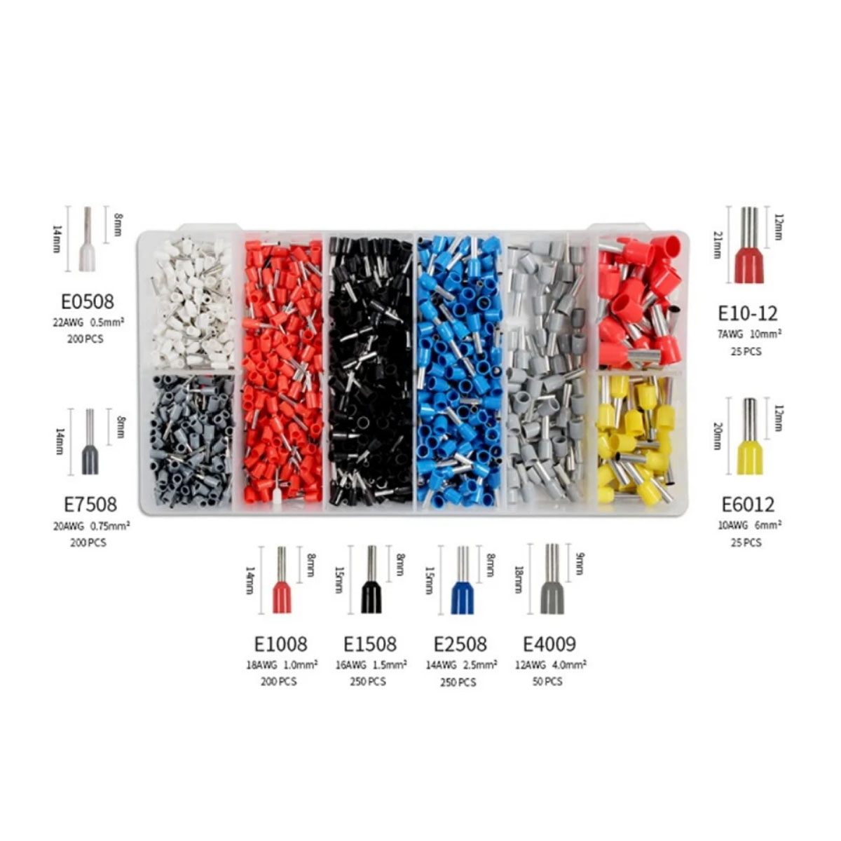 Wire Connector Terminal Kit 1200pcs Assortment Ferrules Connector ...