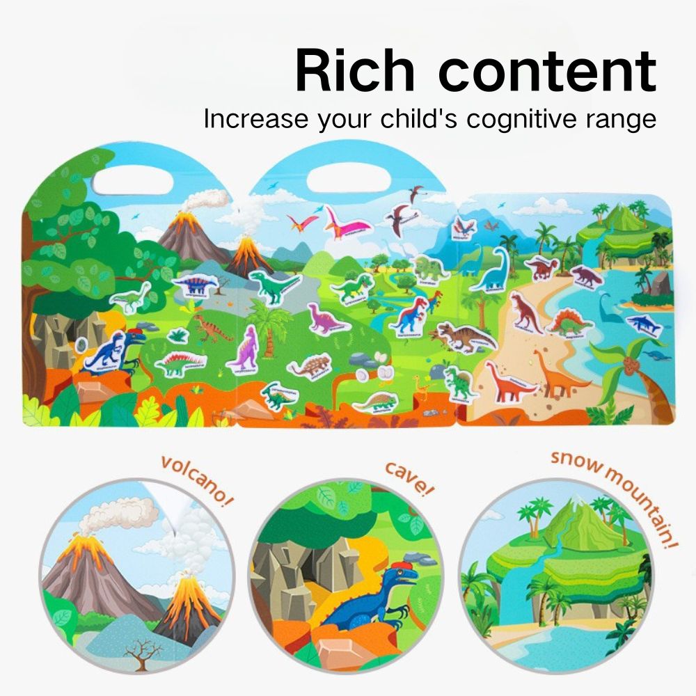 Reusable Children Sticker Book for kids 3D Jelly Sticker Book Scene ...