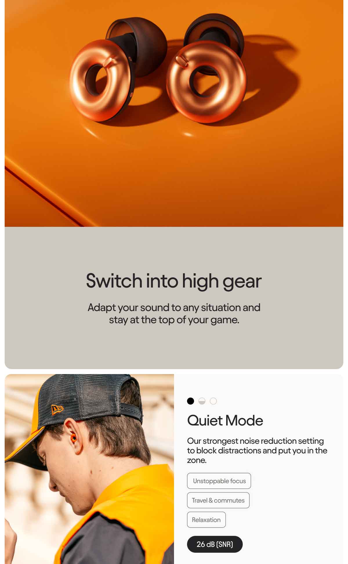 Loop Switch 2 Earplugs X McLaren F1 Team - 3 Noise Relief Modes for ...