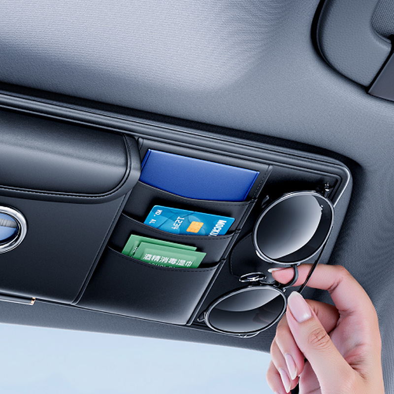 Toyota Car sun visor high-end leather multifunctional card clip tissue ...