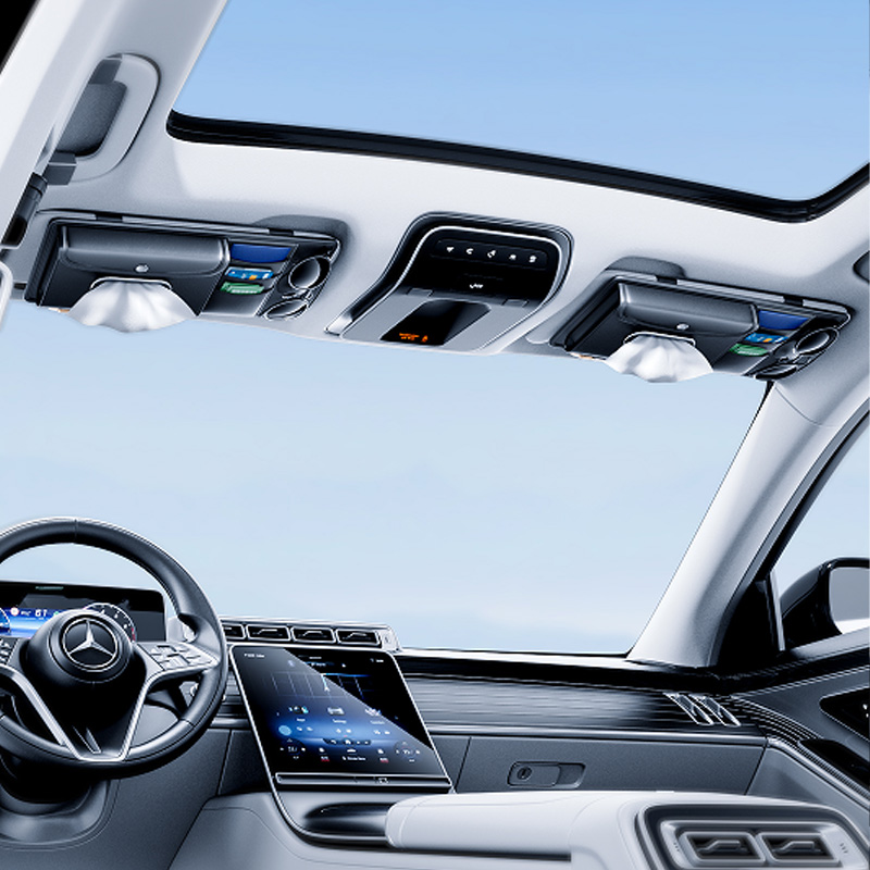 Toyota Car sun visor high-end leather multifunctional card clip tissue ...