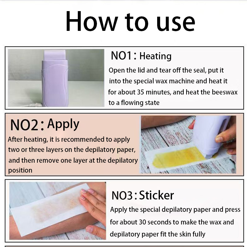 epilatory Heater+Depilatory Wax Roller Solid Hair Remover+Hair removal ...