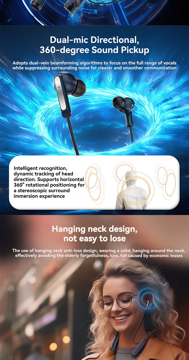 [Long-Lasting Battery Life] Neck-Mounted 16-Channel Hanging Neck ...