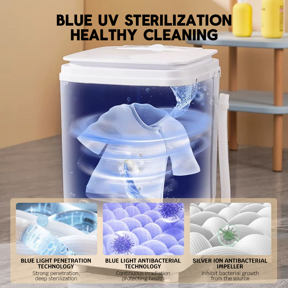 HOMEFUN Portable Washing Machine With Dryer 6.6KG/8.8KGBlue Light ...