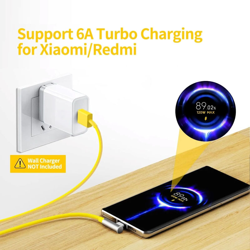 120W/67W Type C - USB 90 Degree Elbow Fast Charging Data Cable 6A Turbo ...