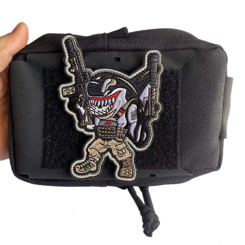 Funny Animal Morale Patches - Bear/Shark/Tiger/Wolf/Duck Embroidery ...