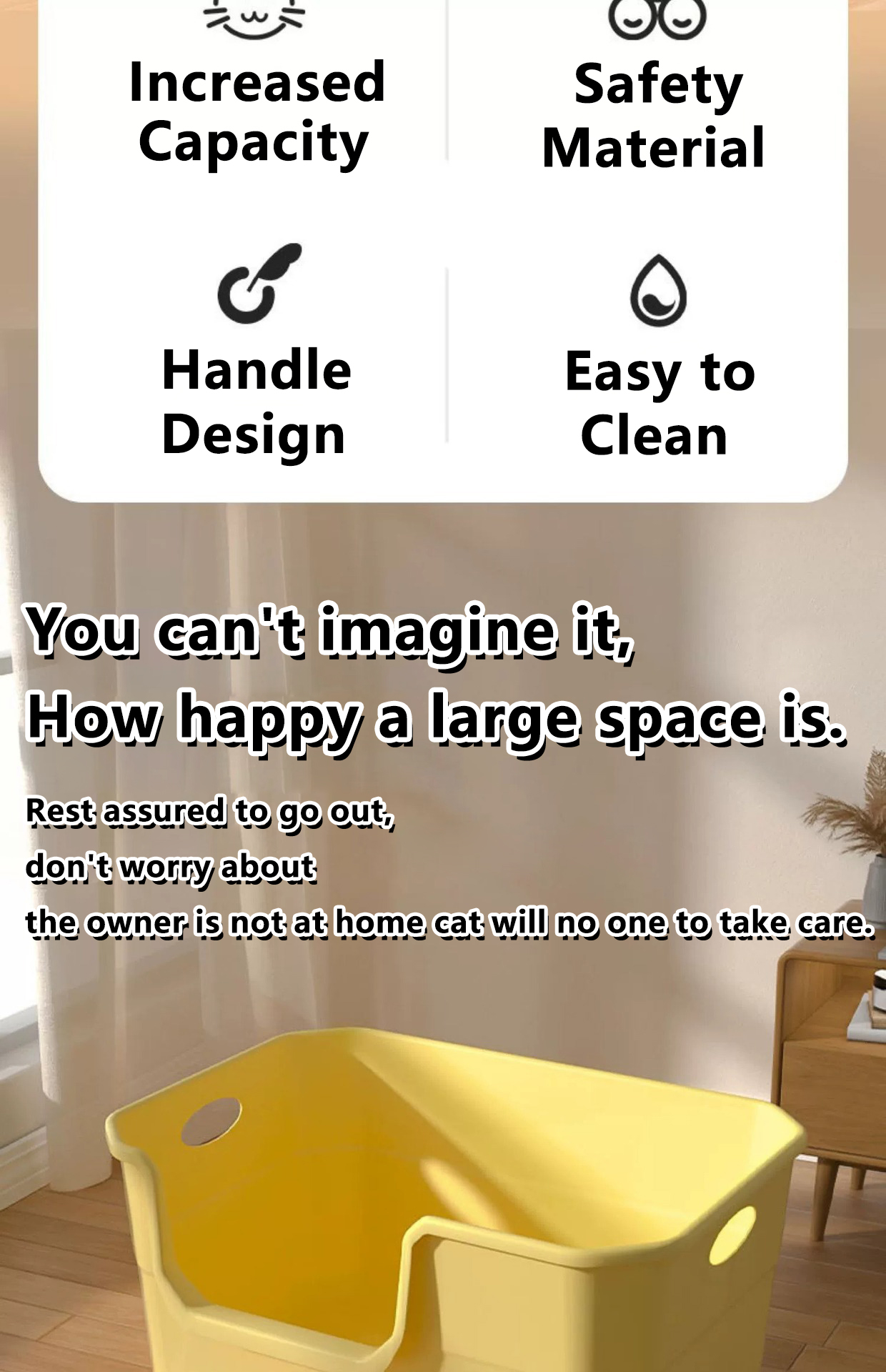 【BESAR XXL】Xtra Large Deep Cute Open Cat Litter Box Deeper Anti-splash ...