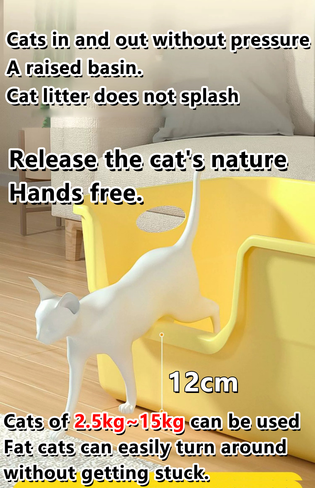 【BESAR XXL】Xtra Large Deep Cute Open Cat Litter Box Deeper Anti-splash ...