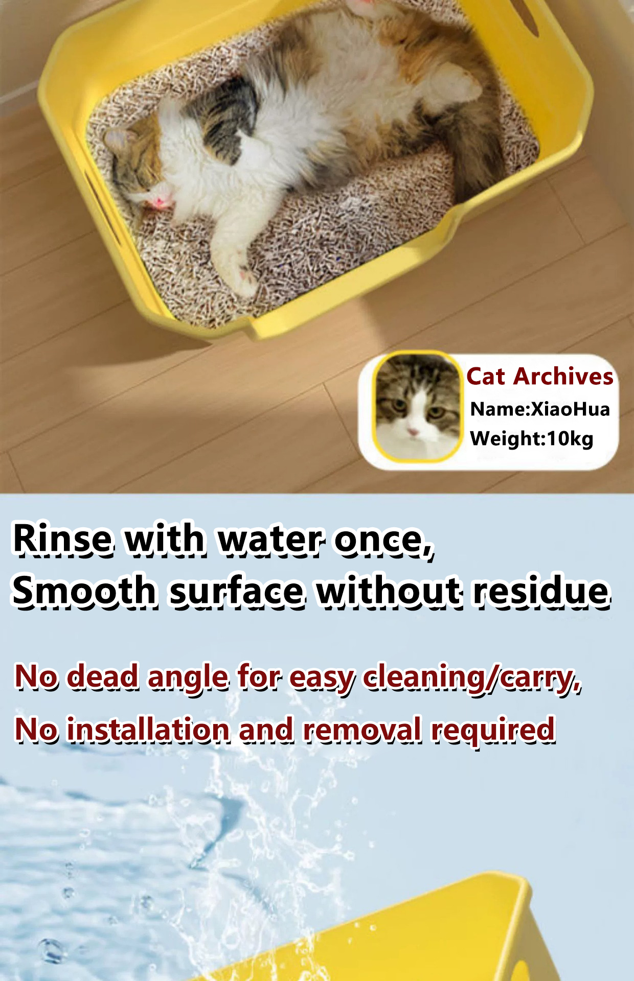 【BESAR XXL】Xtra Large Deep Cute Open Cat Litter Box Deeper Anti-splash ...
