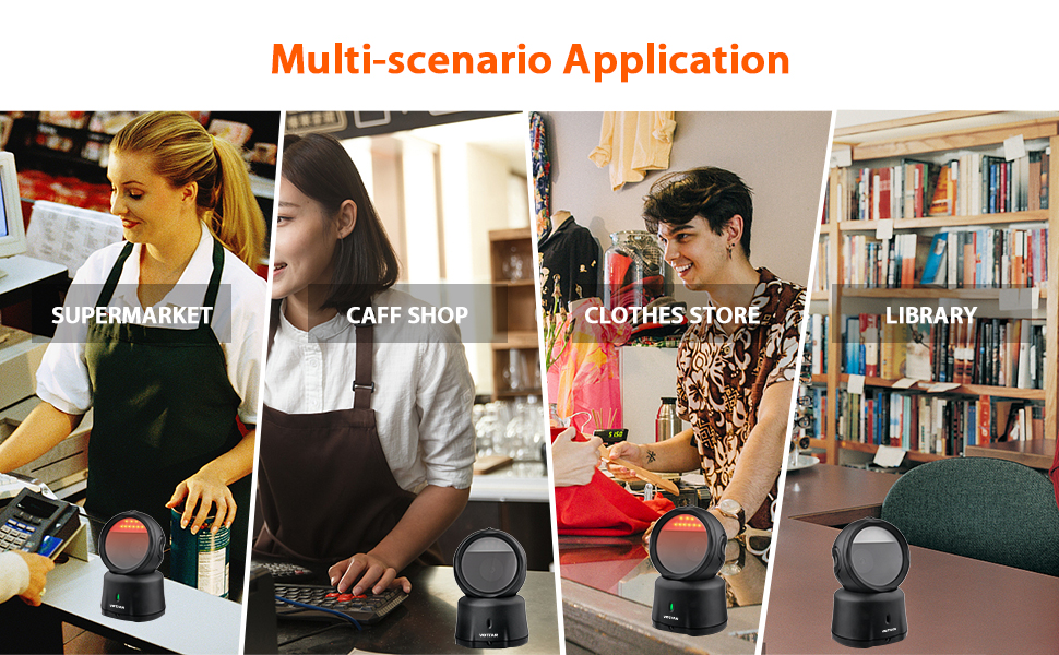 Omni-Directional Barcode Scanner, Bluetooth & 2.4G Wireless Hands-Free ...