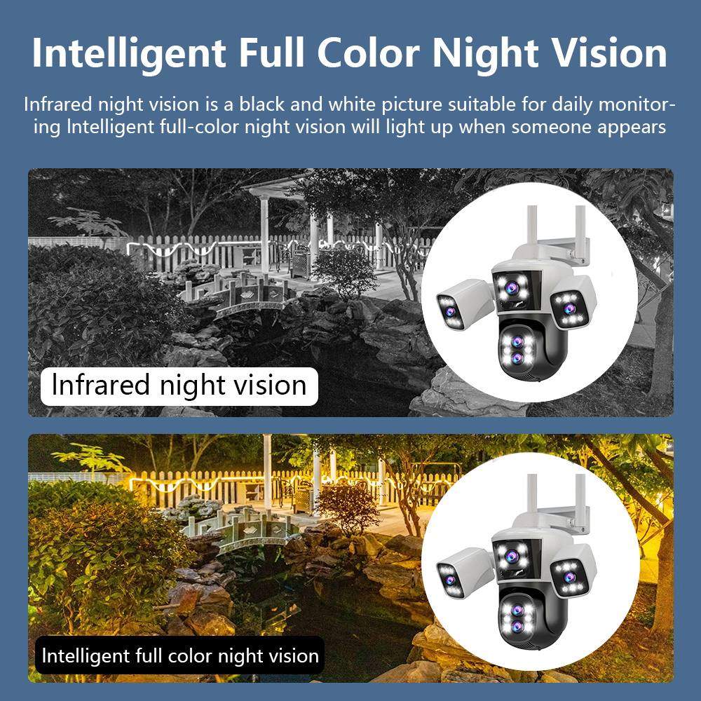 LLSEE 16MP 8K 4 Lens 10X Optical Zoom Night Vision Two-Way Call Waterproof CCTV Camera | Shopee ...
