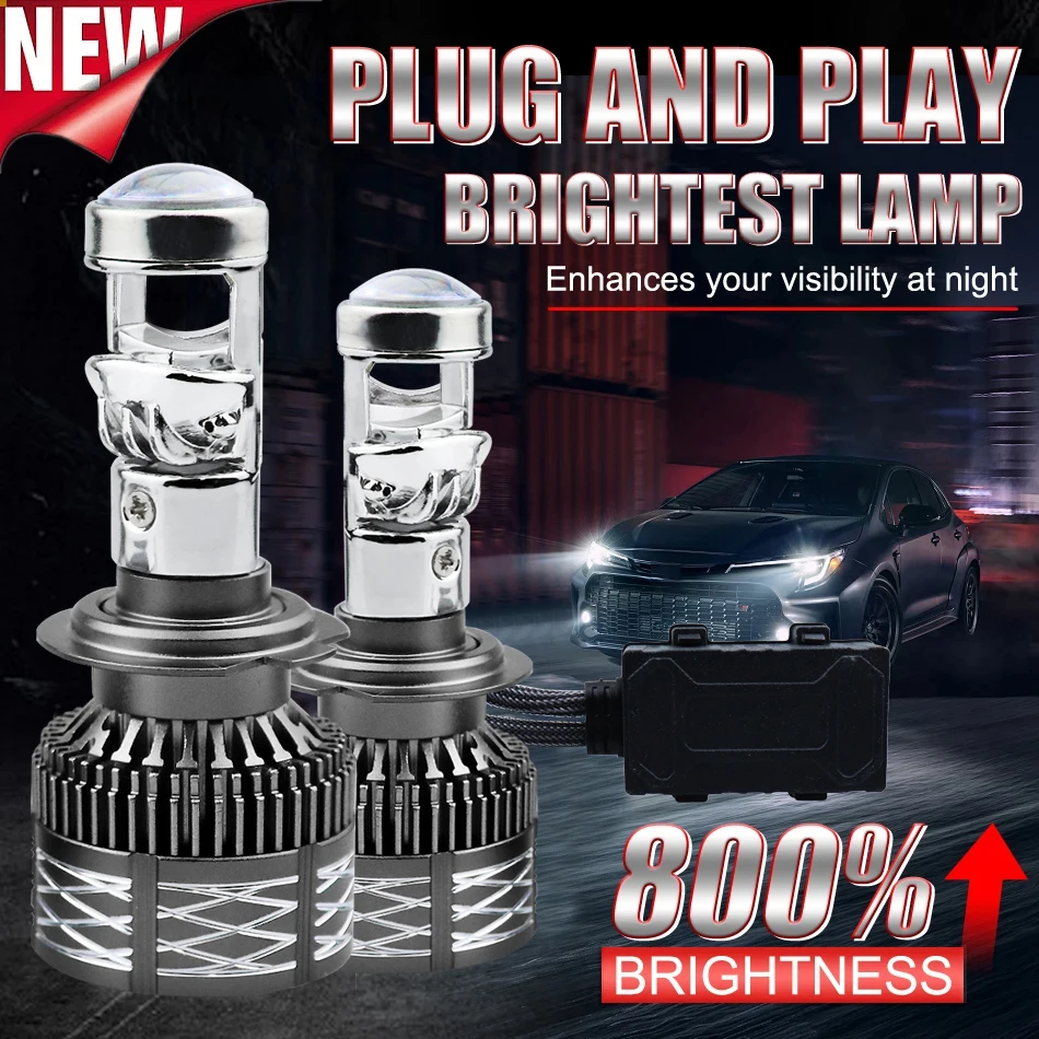 Bi LED H7 H4 Headlights Projector Lens 1500000LM H11 9005 HB3 9006 HB4 ...