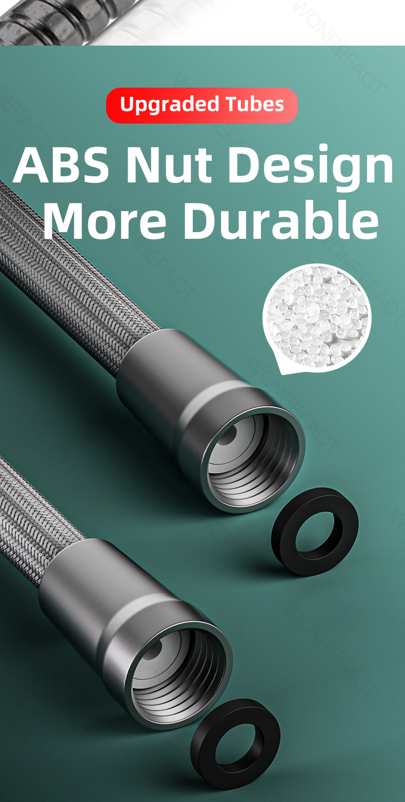 Gray Shower Hose Large Flow And High Pressure 1.5m/2m Bathroom Handheld ...