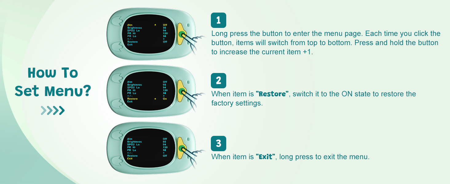 HealthTree Baby Pulse Oximeter Kids Fingertip Oxymeter SpO2 Blood ...