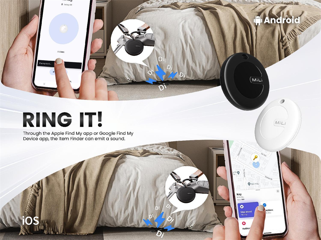 MiLi MiTag Duo GPS Tracker Device IOS & Android Global positioning IP67 Waterproof Smart Tag ...