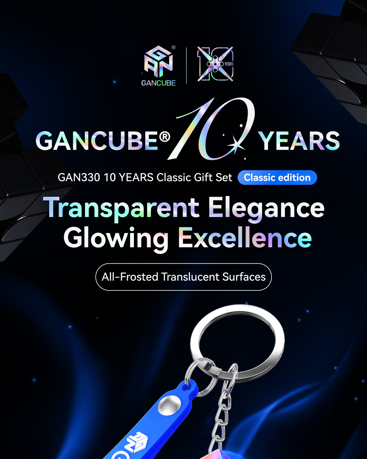 GAN 330 Cube Key Ring 3x3 Speed Cube Keychains Gan Mini Cube Toys Gift ...