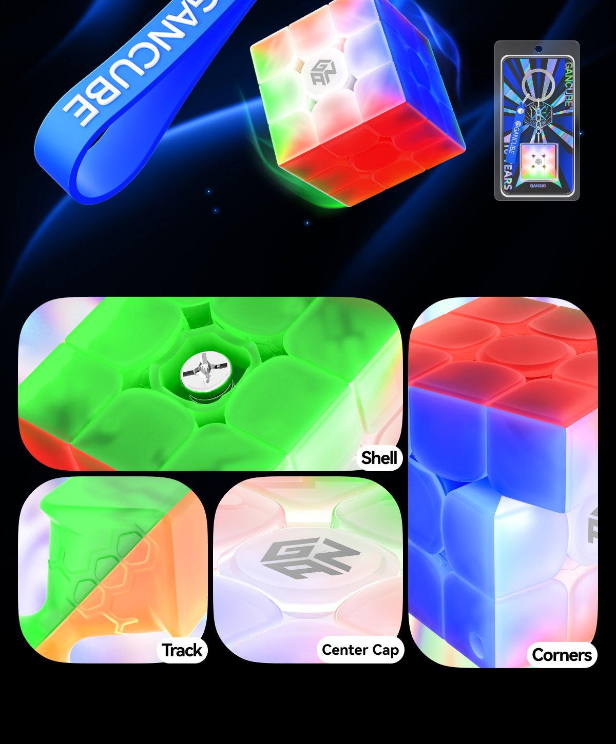 GAN 330 Cube Key Ring 3x3 Speed Cube Keychains Gan Mini Cube Toys Gift ...