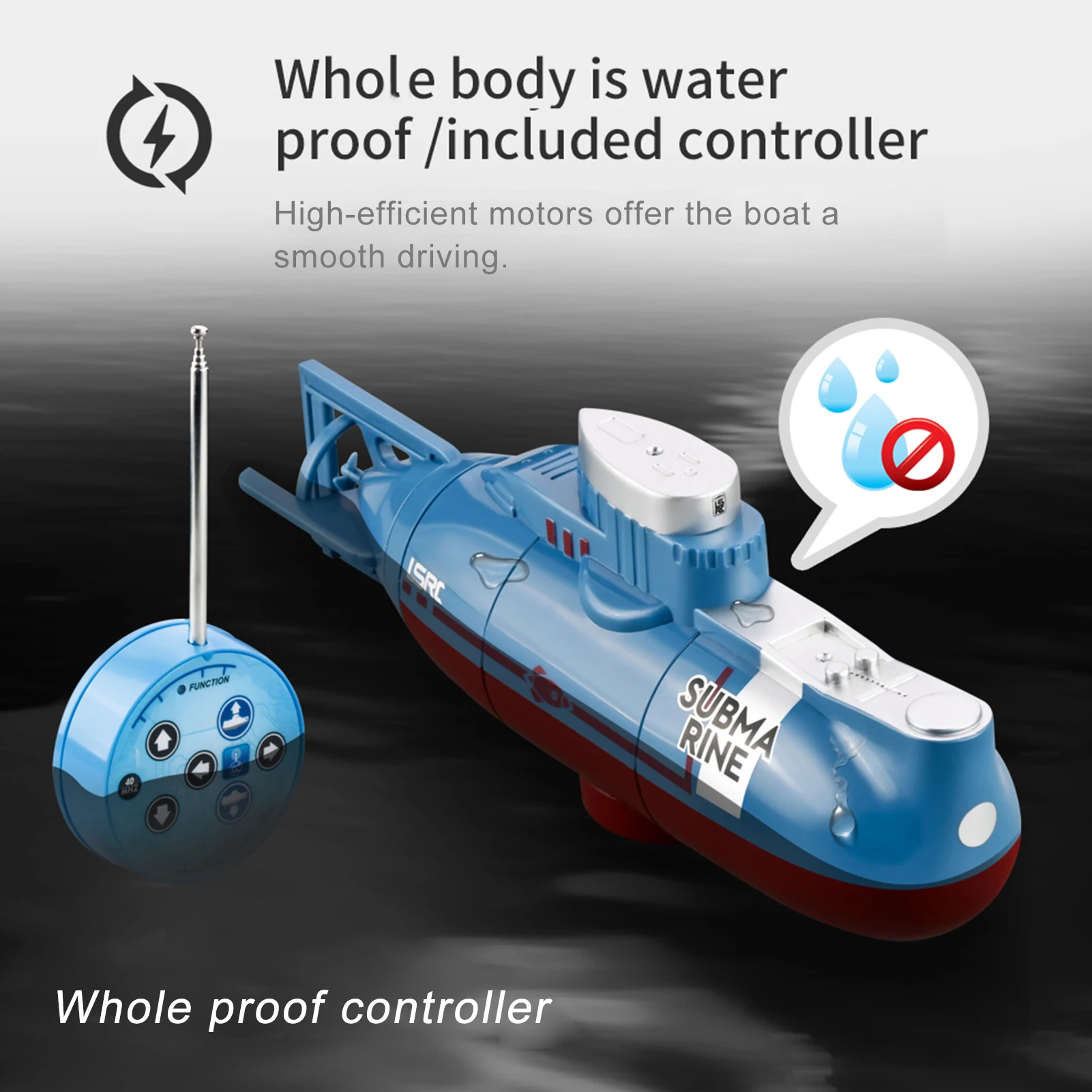 RC Submarine Boat Kids Toy Mini Remote Control Submarine Waterproof ...