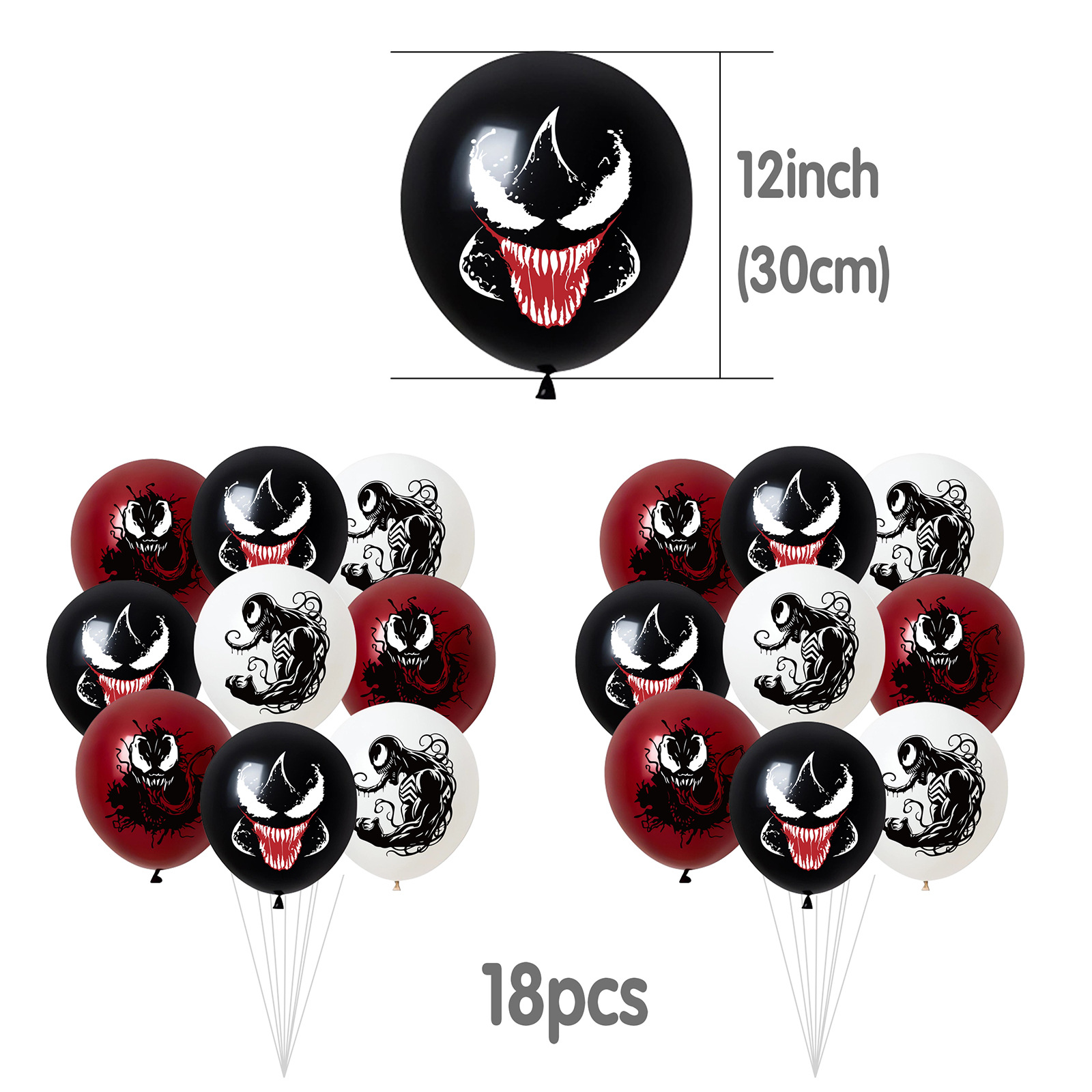 Venom Theme Party Decoration Kids Birthday Banner Cake Topper Balloon ...