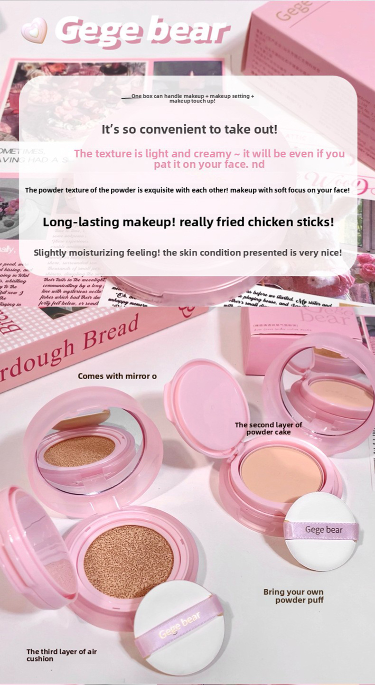 Double-layer cushion compact,good coverage,oil control,moisturizing,setting foundation. | Shopee ...