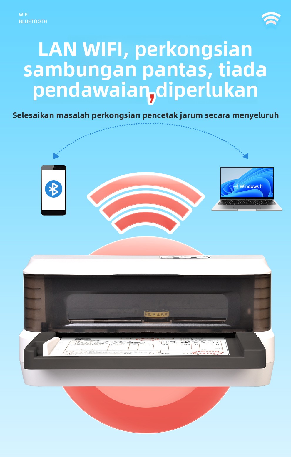 printer Receipt delivery note printer Dot Matrix Printer A4， 1+5 Copies ...