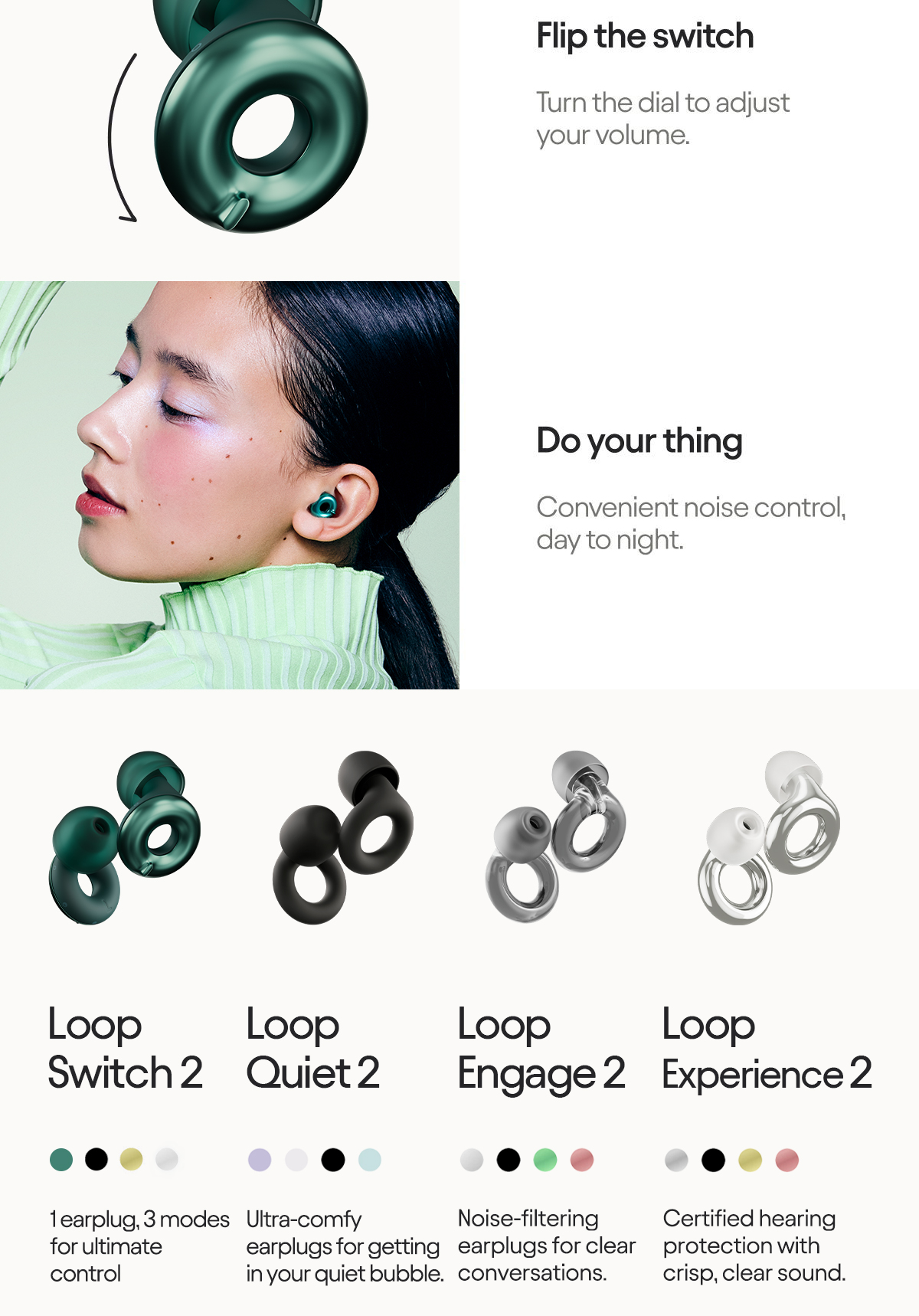 Loop Switch 2 Earplugs – Multi-Mode Noise-Reducing Earplugs ...