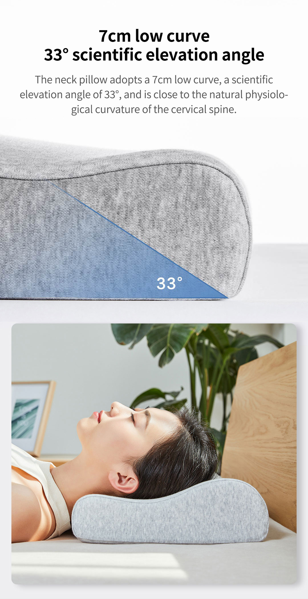 Xiaomi Mijia Memory Foam Neck Pillow Ergonomic Dual-Height Design AAA ...