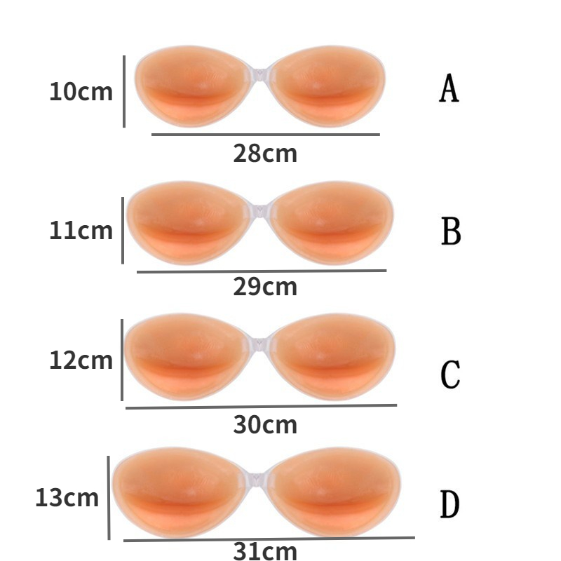Women's Strapless Silicone Bra - Self-Adhesive, Push-Up, Invisible for ...