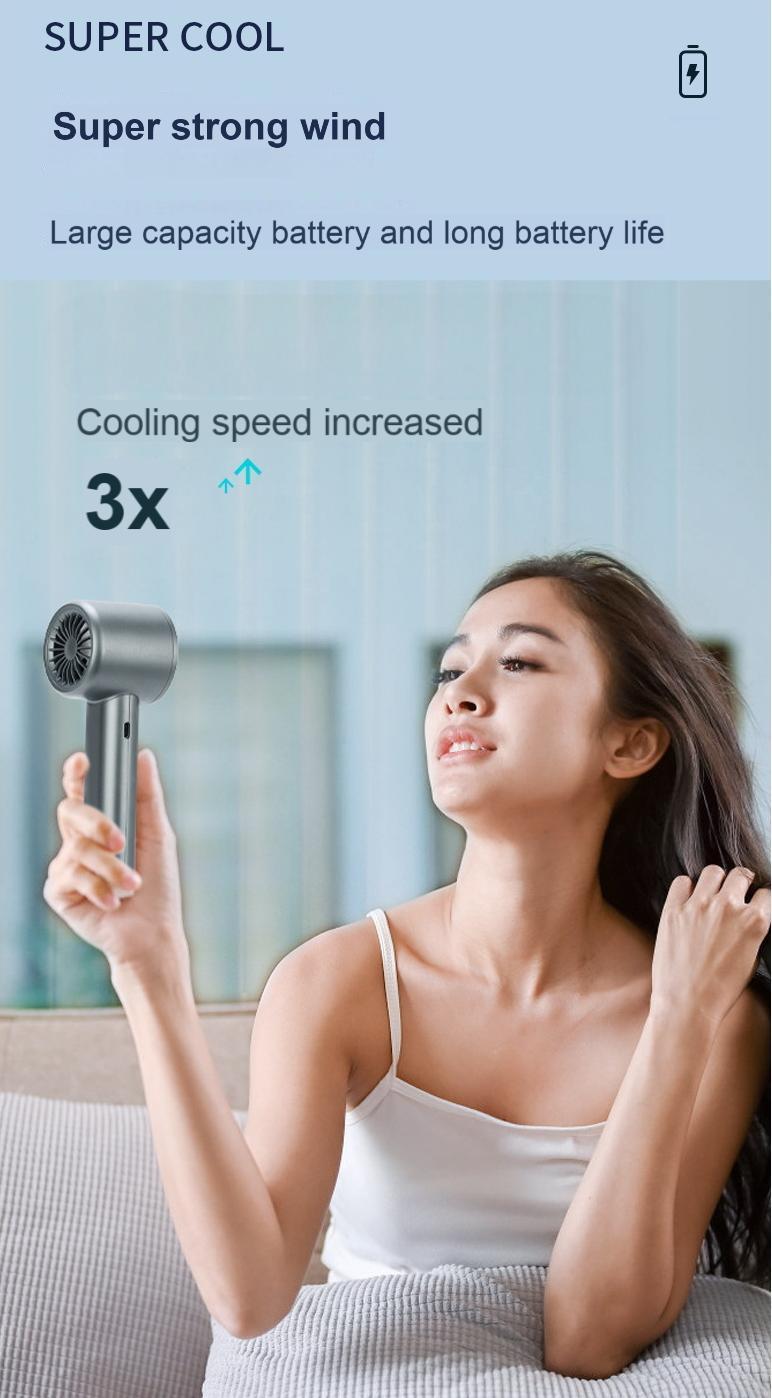 Portable Mini Handheld Fan, 120 Speed Adjustable, with LED Screen ...