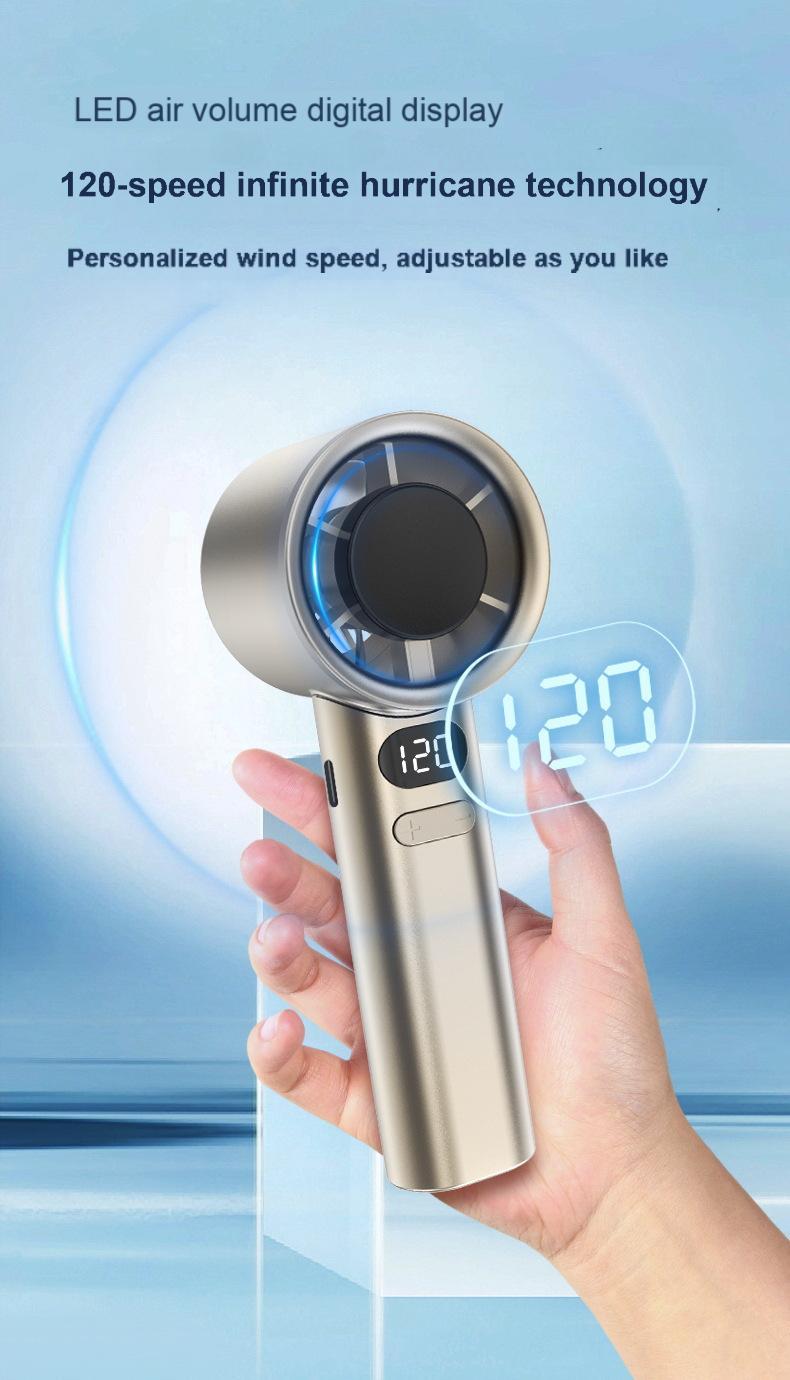 Portable Mini Handheld Fan, 120 Speed Adjustable, with LED Screen ...