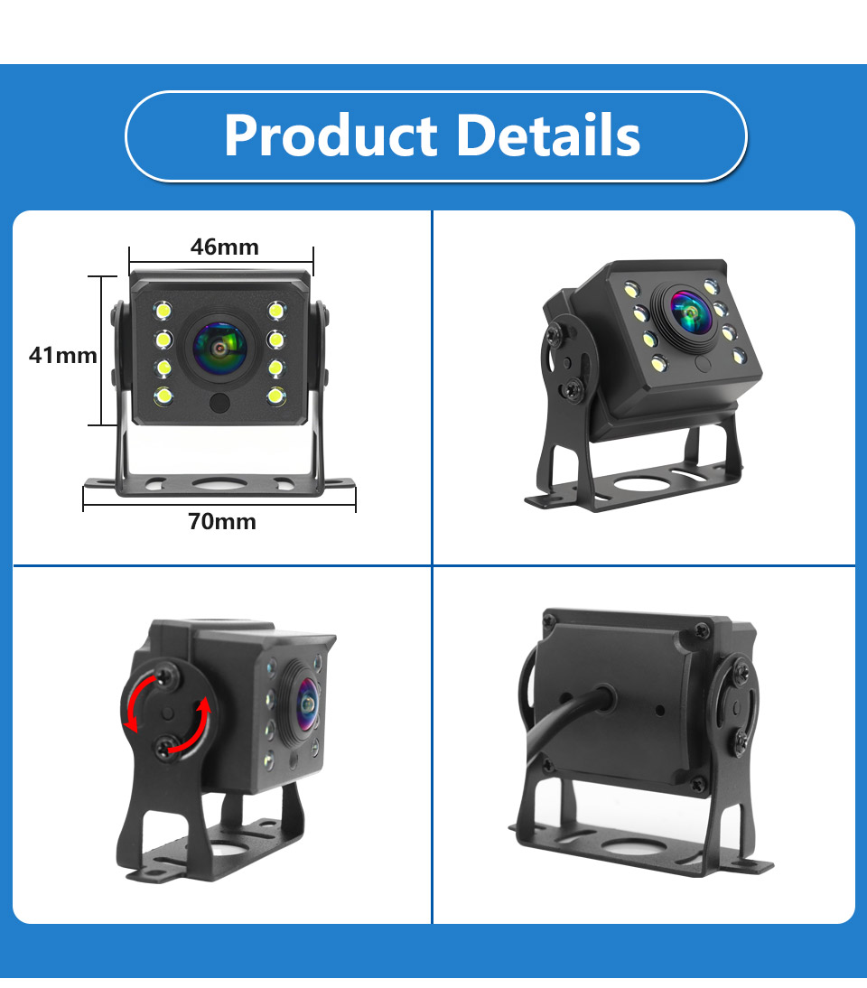 Truck Backup Camera 4Pin/AV Led Night Vision Heavy Duty Rear View ...