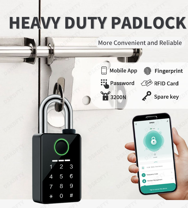 【Free Shipping】Waterproof Tuya App Smart Padlock Fingerprint Lock RFID ...