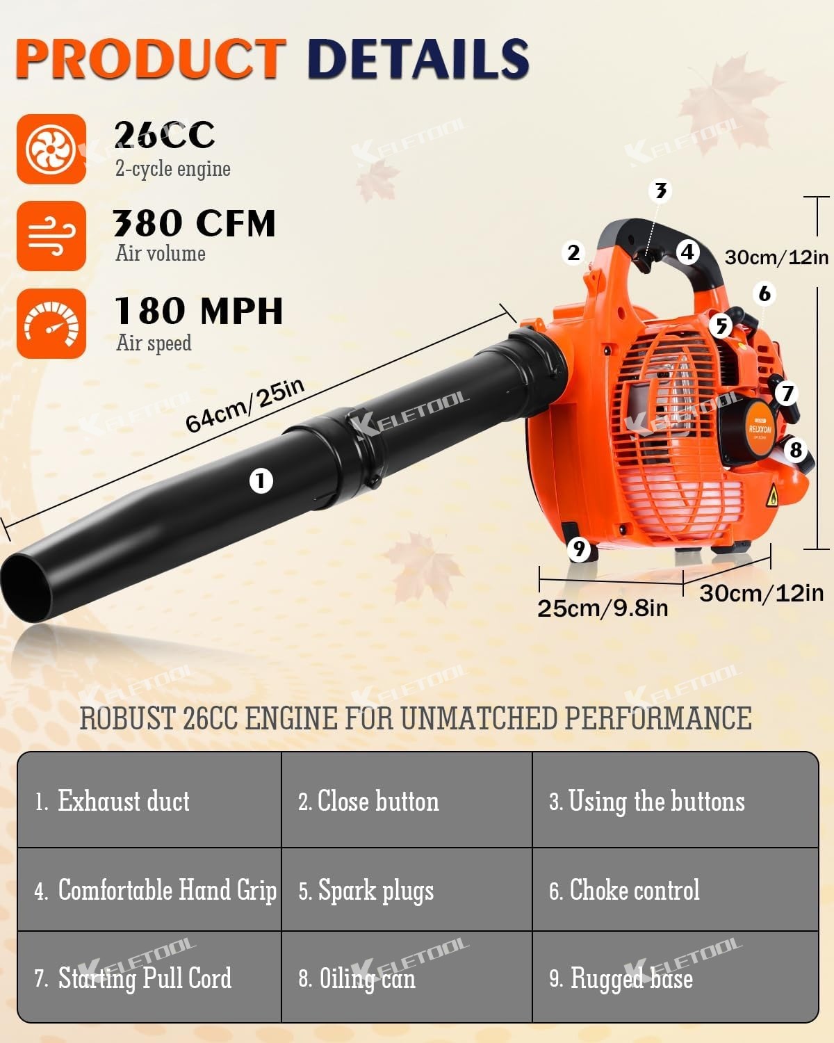 EB260 Petrol Hand Leaf Blower 2-Stroke Air Blower Wind Blower Angin ...