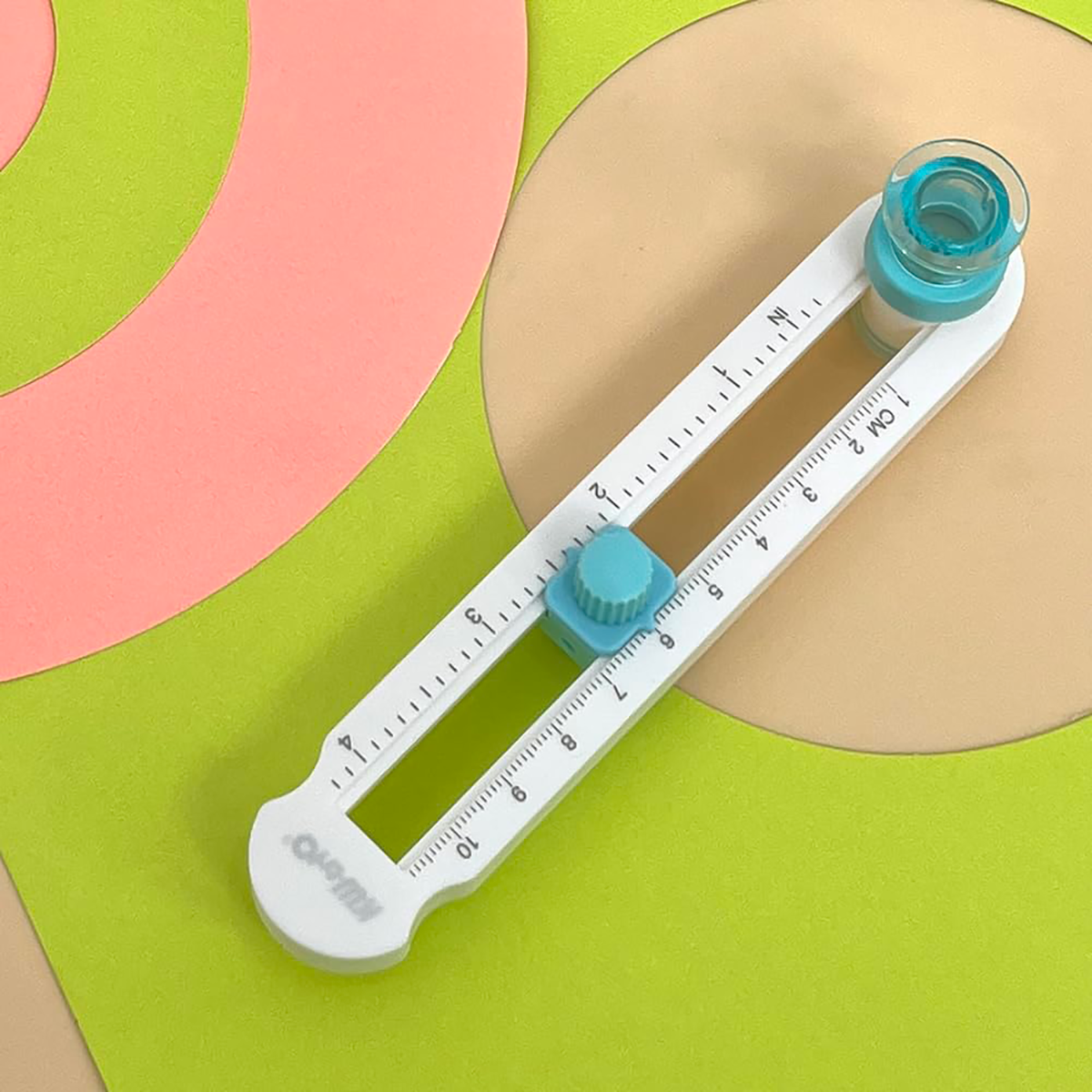 1pc Compact Manual Circle Cutter Tool-DIY Plastic Round Cutter with Rotating Handle,White &Blue ...