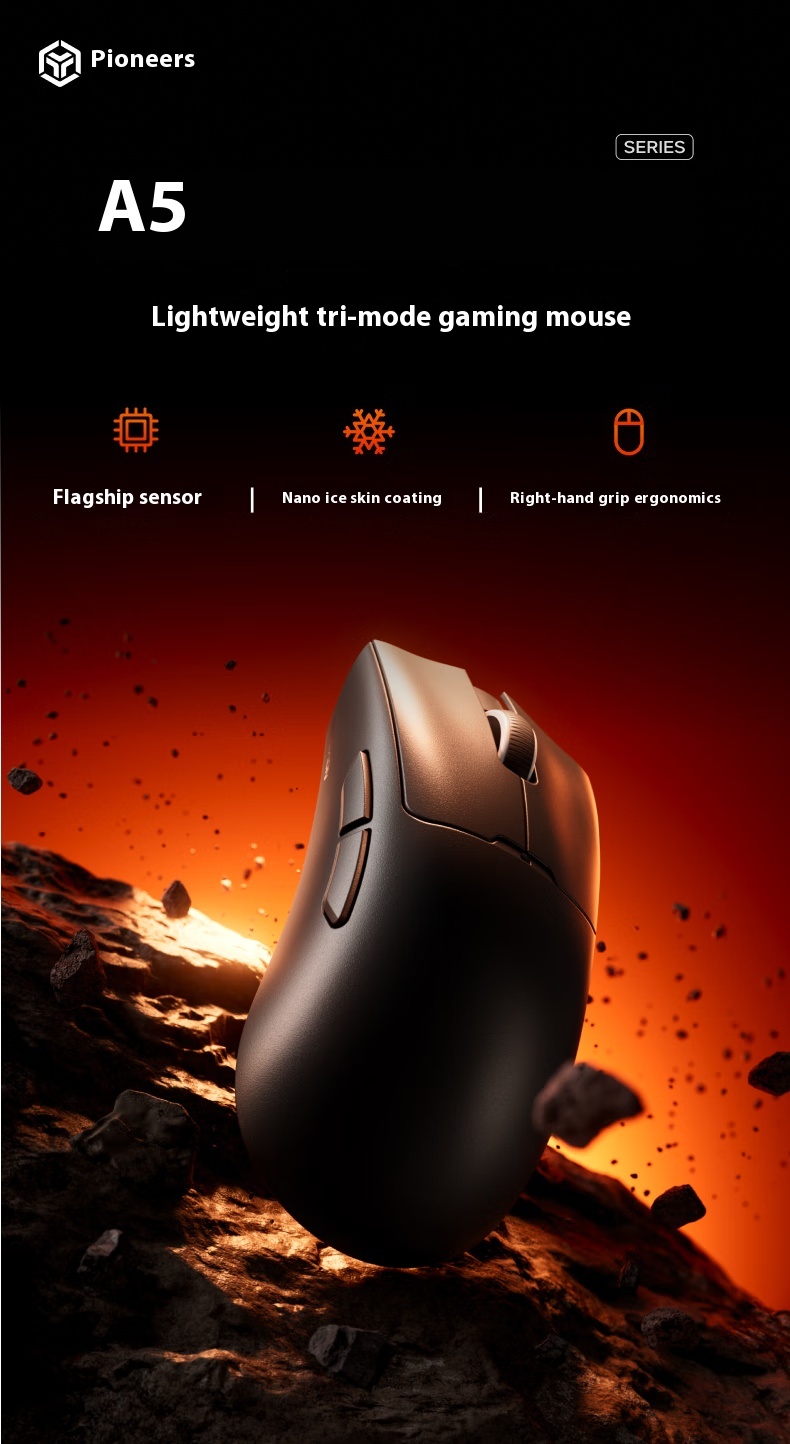 EWEADN A5 Wireless Mouse PAW3395 Lightweight Three Mode Game Mouse ...