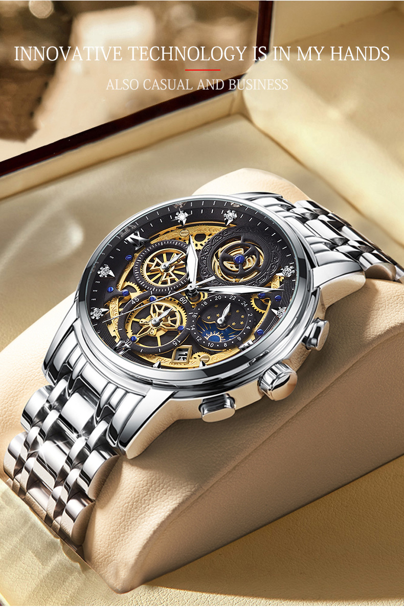 ZUNPAI Jam Tangan lelaki original Waterproof Men watch Stainless steel ...