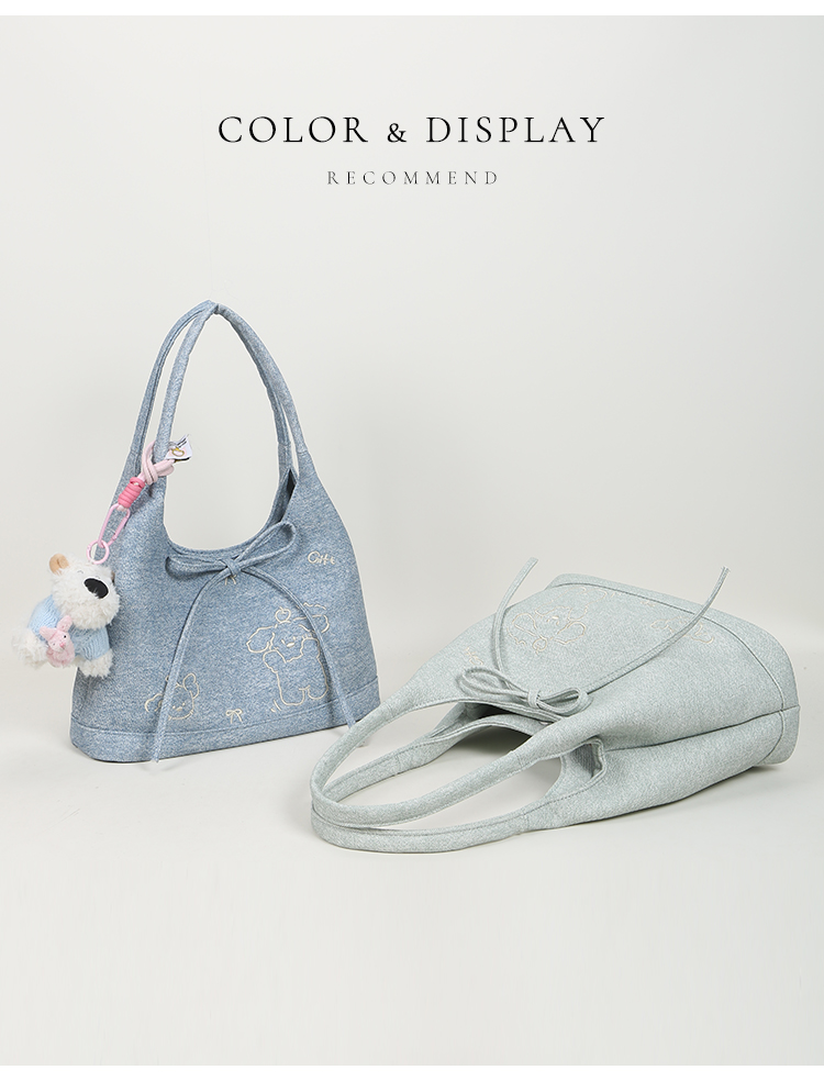 Caidre Tote Bag Female Denim Canvas Bag Commuter Portable Shoulder Bag ...