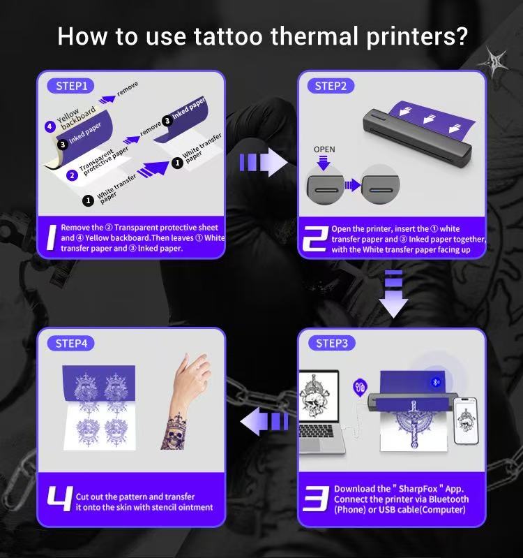 【A4/A5 Thermal Printer】Wireless Bluetooth Portable Inkless Printer ...