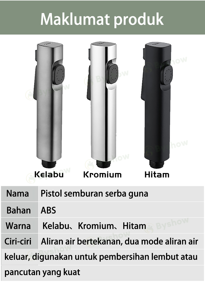 【Byshow】🔥Malaysia In Stock🔥 Toilet Bidet Spray Gun black Head Handheld ...