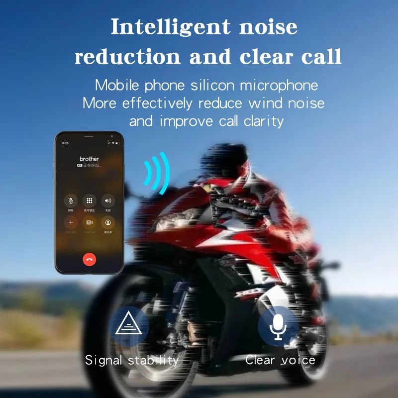 Y10 Motorcycle Helmet Headset Stereo Voice Control Bluetooth IPX6 Waterproof 1000mAh Ambient ...
