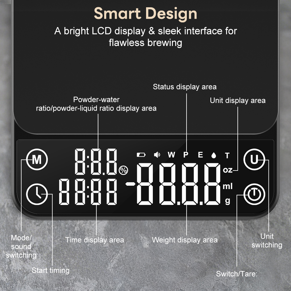 INSMART Smart Coffee Scale Digital Kitchen Scale Penimbang Makanan ...